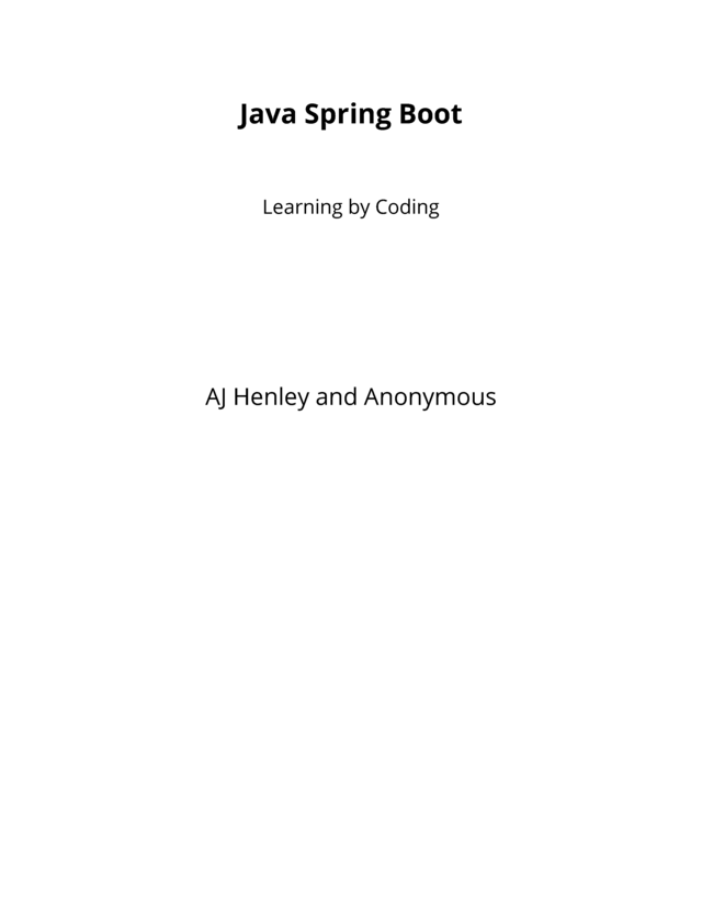 Java Spring Boot [Leanpub PDF/iPad/Kindle]