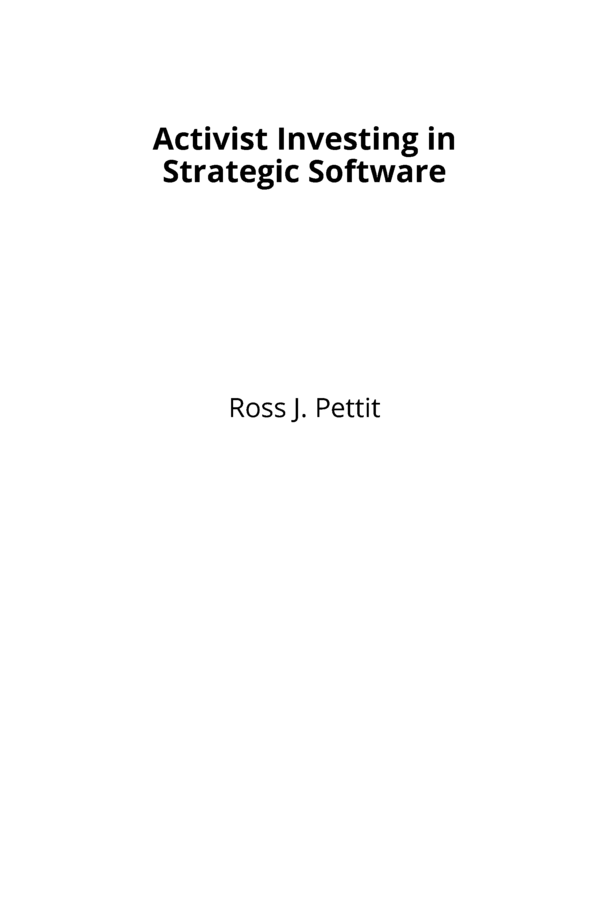 Activist Investing in… by Ross J. Pettit [PDF/iPad/Kindle]