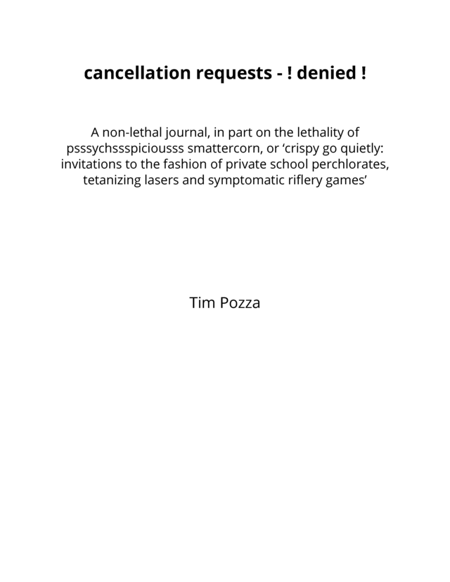 cancellation requests - ! denied… by Tim Pozza [PDF/iPad/Kindle]