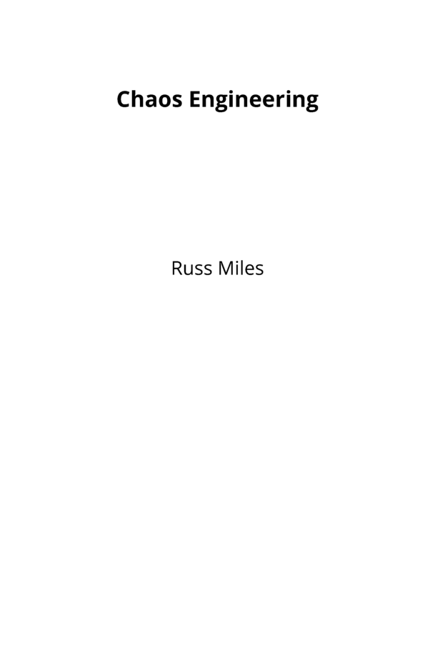 Chaos Engineering Cookbook [Leanpub PDF/iPad/Kindle]