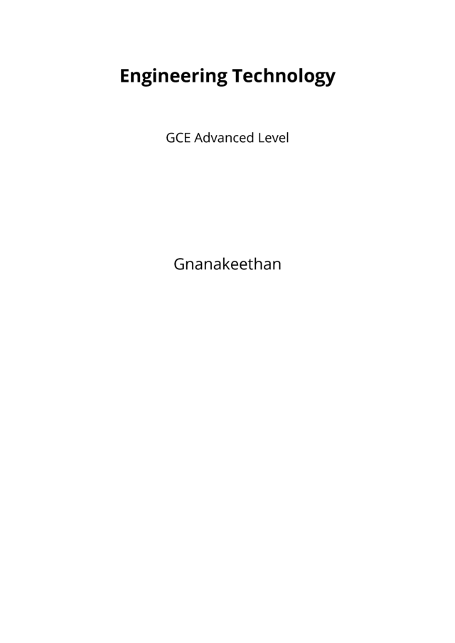 Engineering Technology by Gnanakeethan [Leanpub PDF/iPad/Kindle]