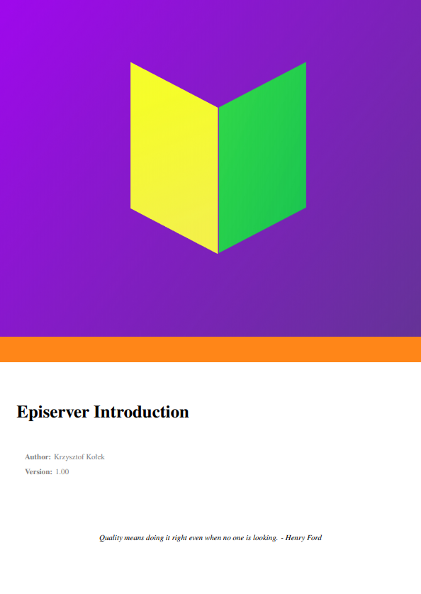 Episerver Introduction [Leanpub PDF/iPad/Kindle]