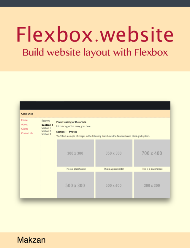 Flexbox Website by Makzan [Leanpub PDF/iPad/Kindle]