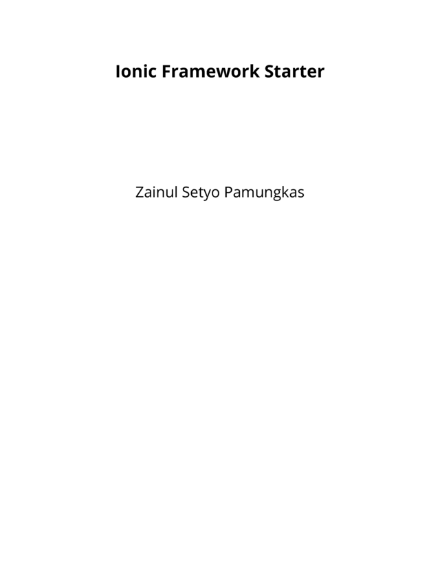 Ionic Framework Starter [Leanpub PDF/iPad/Kindle]