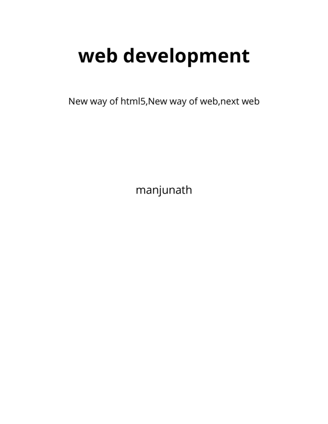 web development by manjunath [Leanpub PDF/iPad/Kindle]