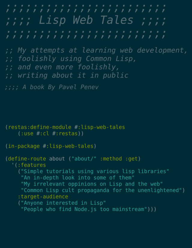 Lisp Web Tales by Pavel Penev [Leanpub PDF/iPad/Kindle]