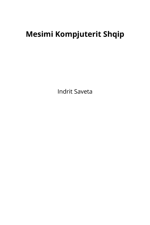 Mesimi Kompjuterit… by Indrit Saveta [Leanpub PDF/iPad/Kindle]