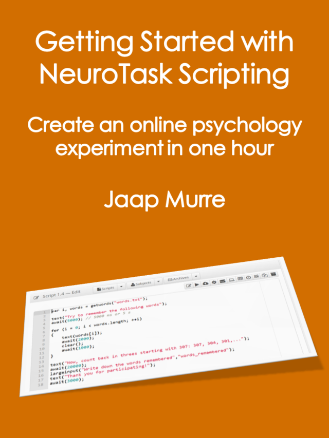Getting Started with NeuroTask… by Jaap Murre [PDF/iPad/Kindle]