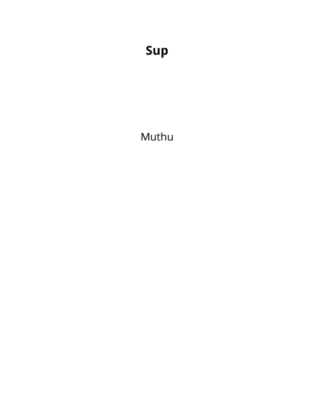 Sup by Muthu [Leanpub PDF/iPad/Kindle]