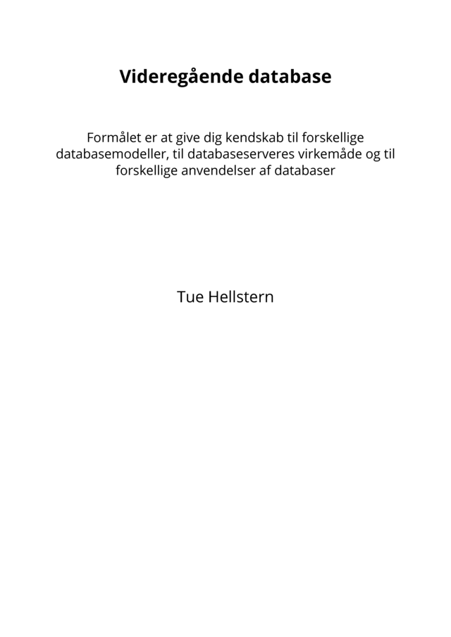 Videregående database [Leanpub PDF/iPad/Kindle]
